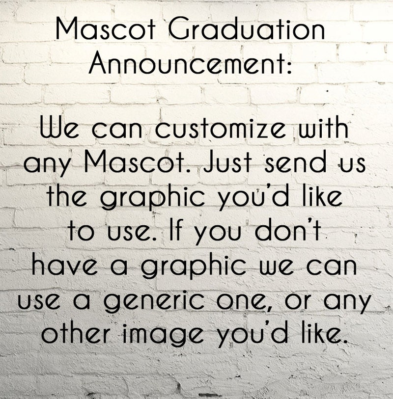 School Mascot Graduation Announcement - Etsy