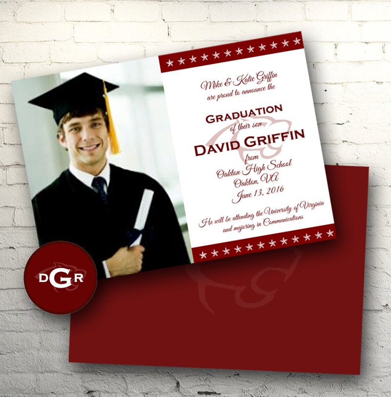 School Mascot Graduation Announcement - Etsy