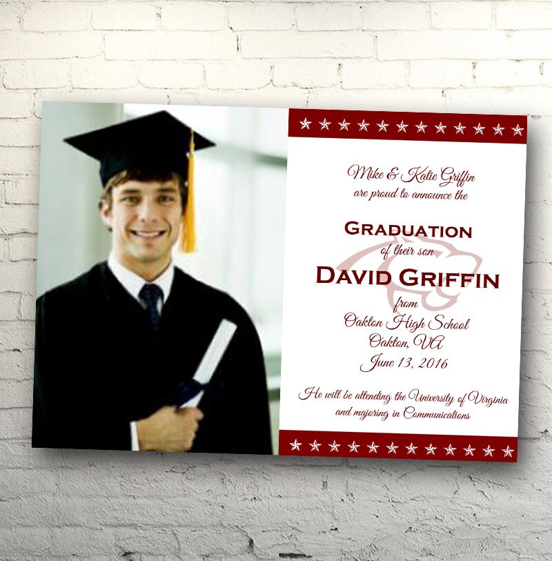 School Mascot Graduation Announcement - Etsy