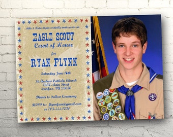 Eagle Scout Court of Honor Invitation, BSA Invitation, Eagle Scout ...
