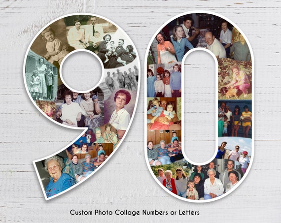 Digital Custom Photo Collage Number or Letter - Etsy