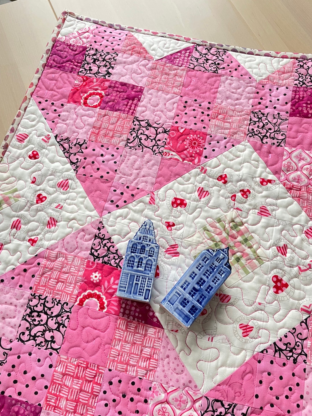 Valentine Pink Heart Quilt - Etsy