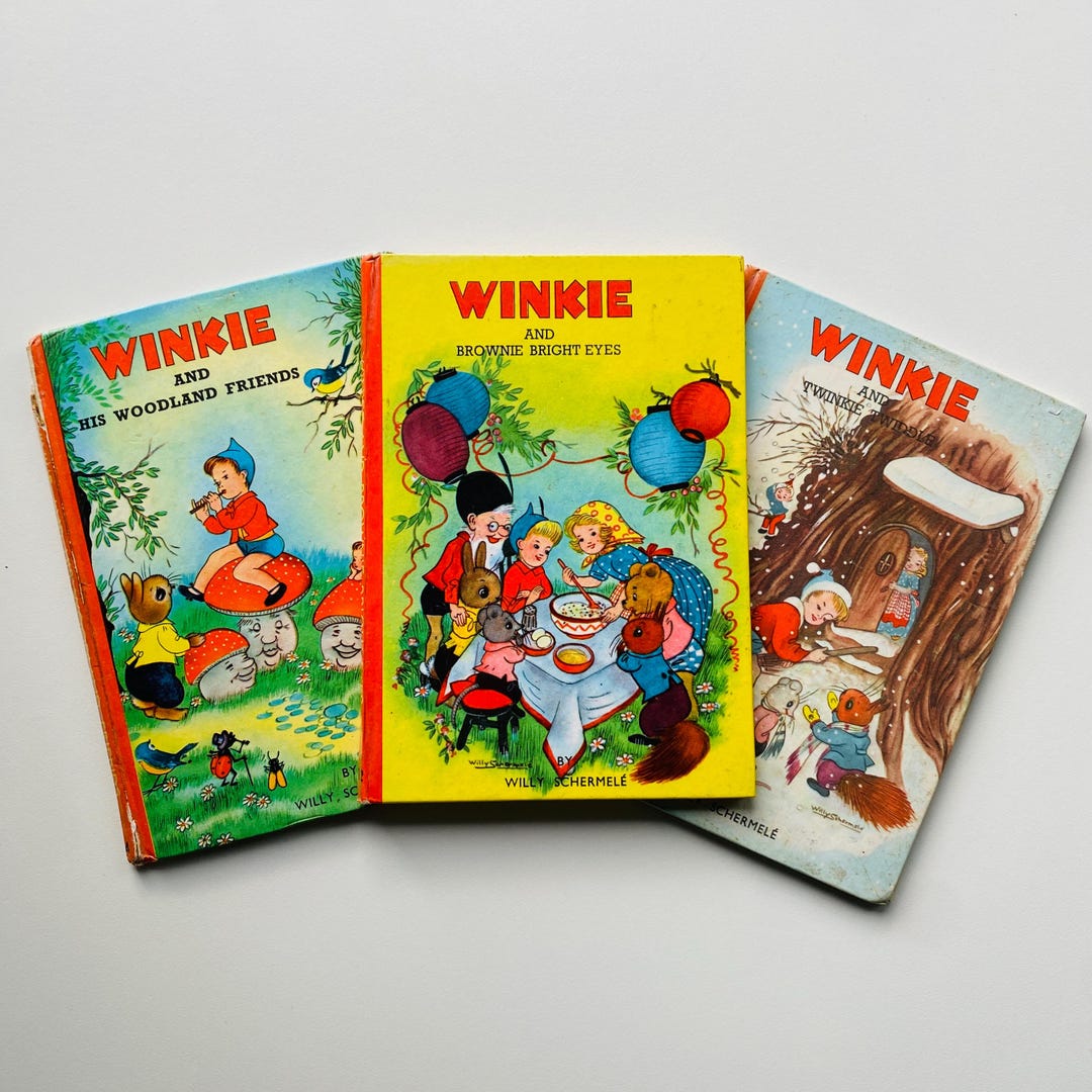 1970s Winkie Book Set by Willy Schermele Retro Sweet Whimsical Vintage ...