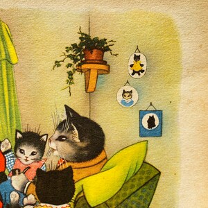 1950s Vintage Willy Schermele Print: Purry and Furry Nursery Wall Art ...