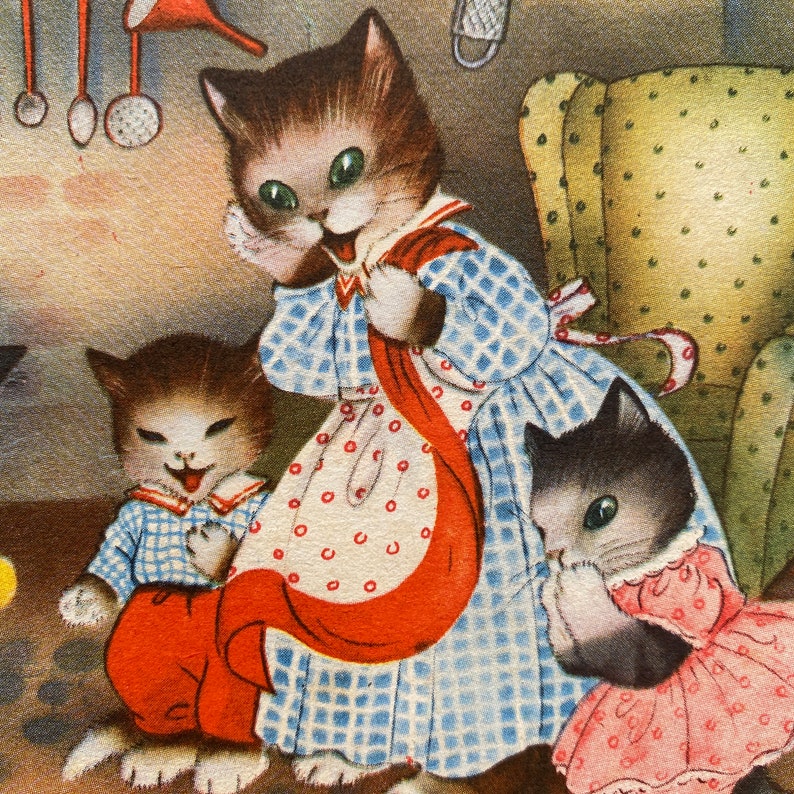 1950s Vintage Willy Schermele Purry and Furry Nursery Wall Art - Baby ...