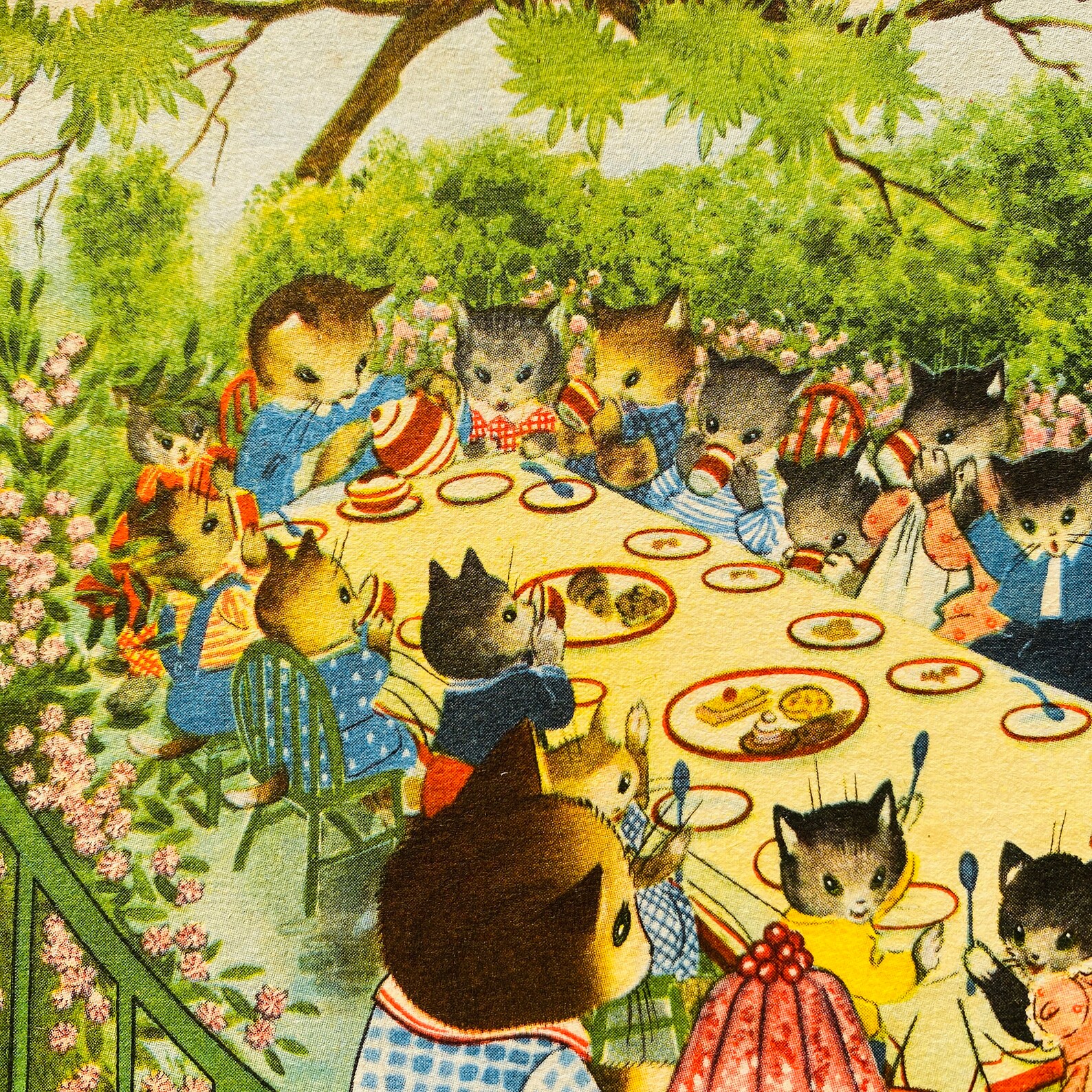 1950s Vintage Willy Schermele Print: Purry and Furry Nursery Wall Art ...