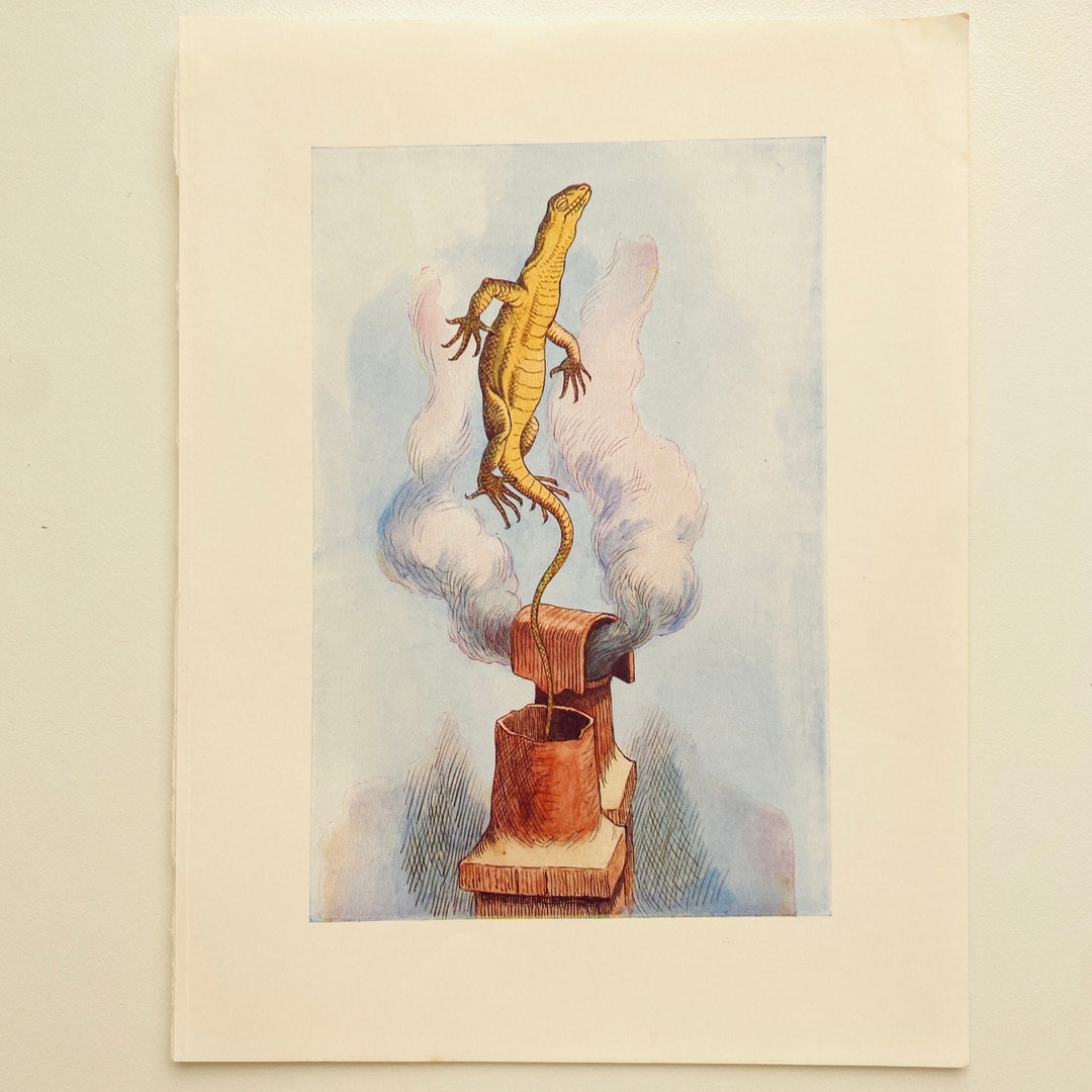 Vintage Alice in Wonderland Bill the Lizard Illustration Color Plate ...