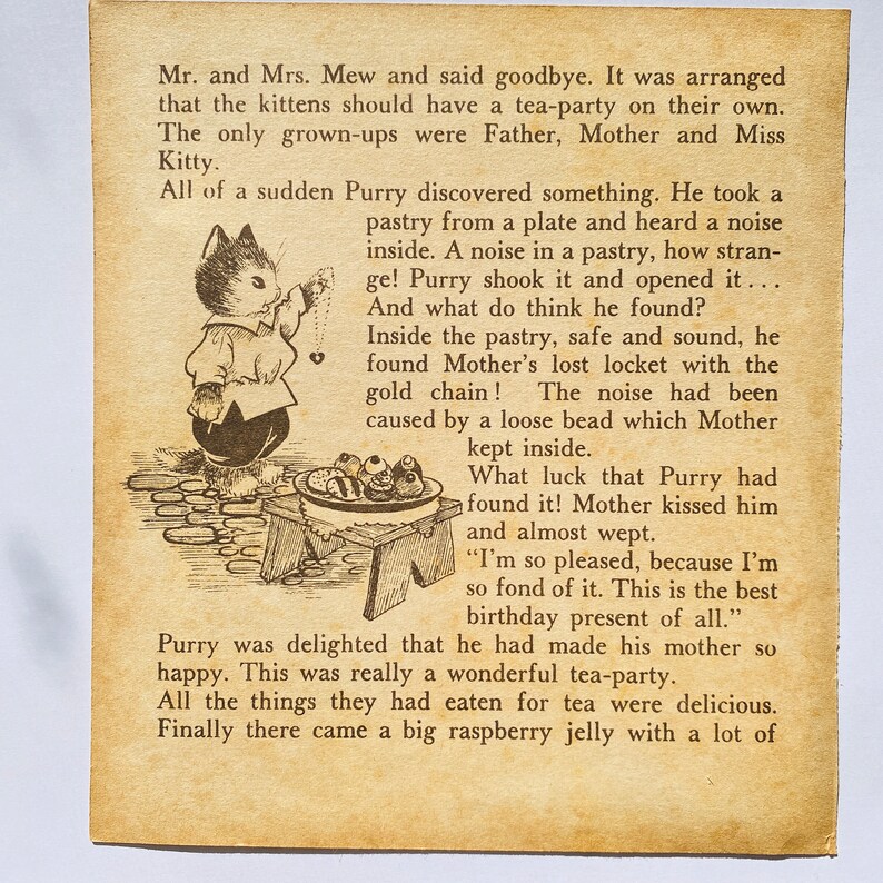 1950s Vintage Willy Schermele Print: Purry and Furry Nursery Wall Art ...