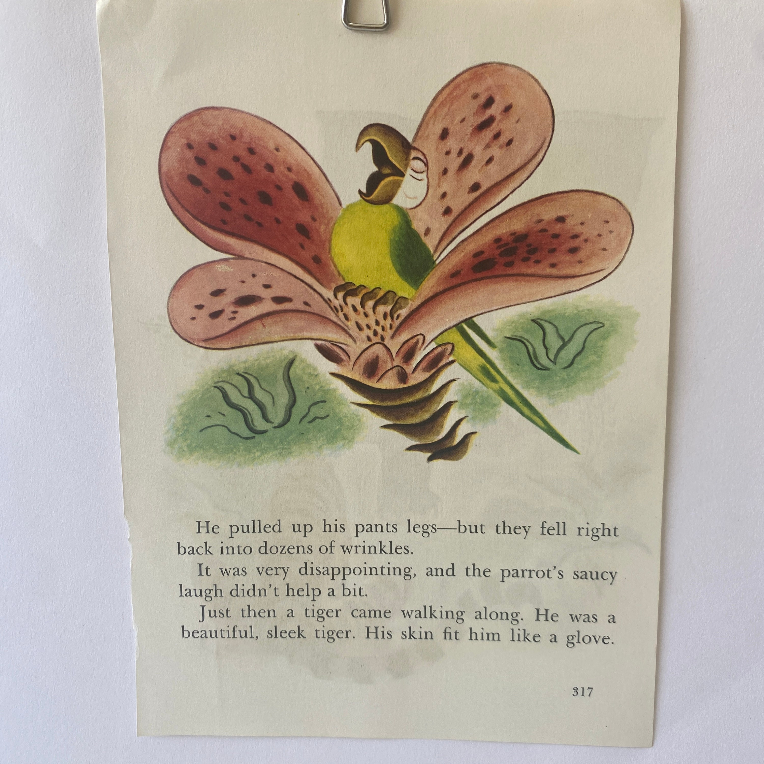 A5 1960s Little Golden Book Illustration Book Page Elephant and Tiger ...