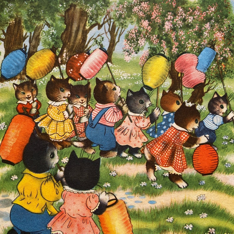 1950s Vintage Willy Schermele Purry and Furry Nursery Wall Art - Baby ...