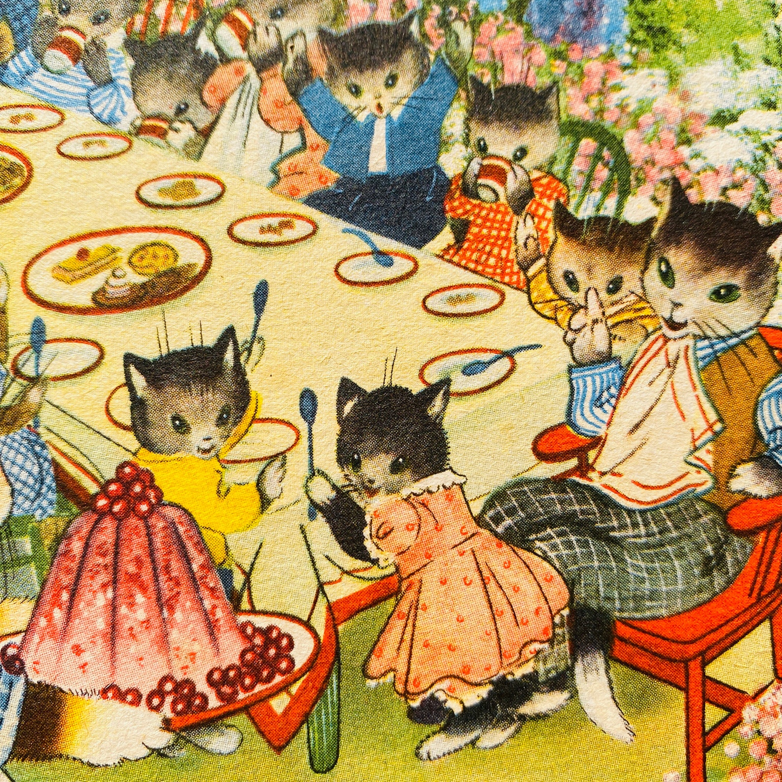 1950s Vintage Willy Schermele Print: Purry and Furry Nursery Wall Art ...