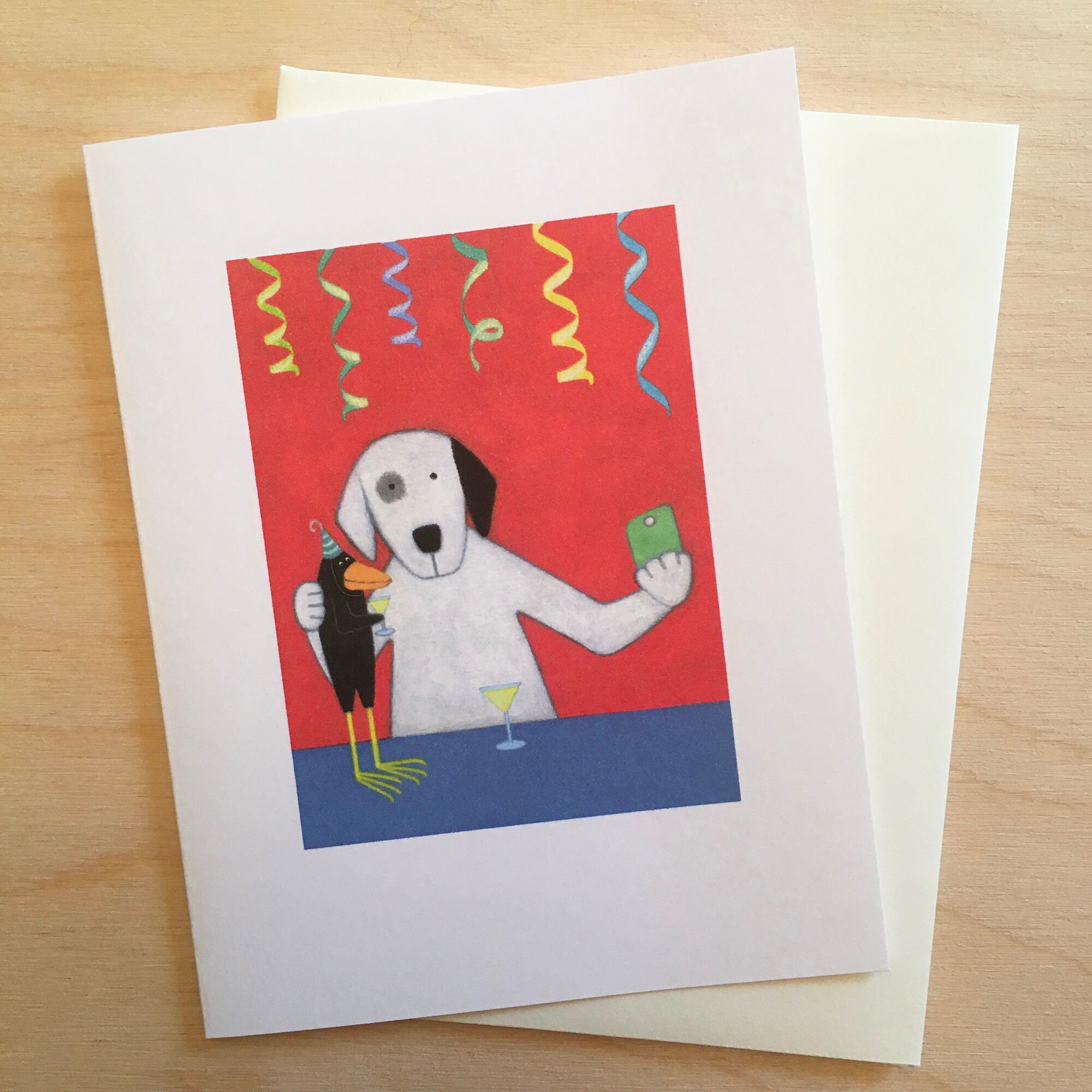 Dog Art Cards / Funny Dog Cards / Dog and Bird Cards / Dog - Etsy