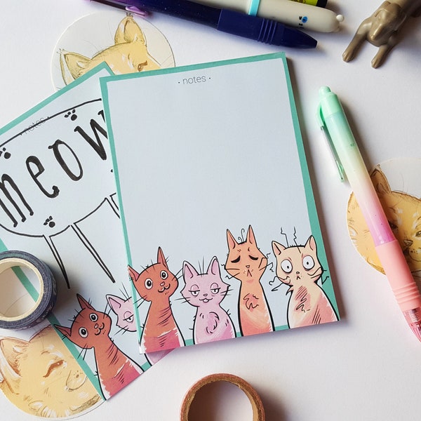 Personalized Notepad Set Cat - Etsy