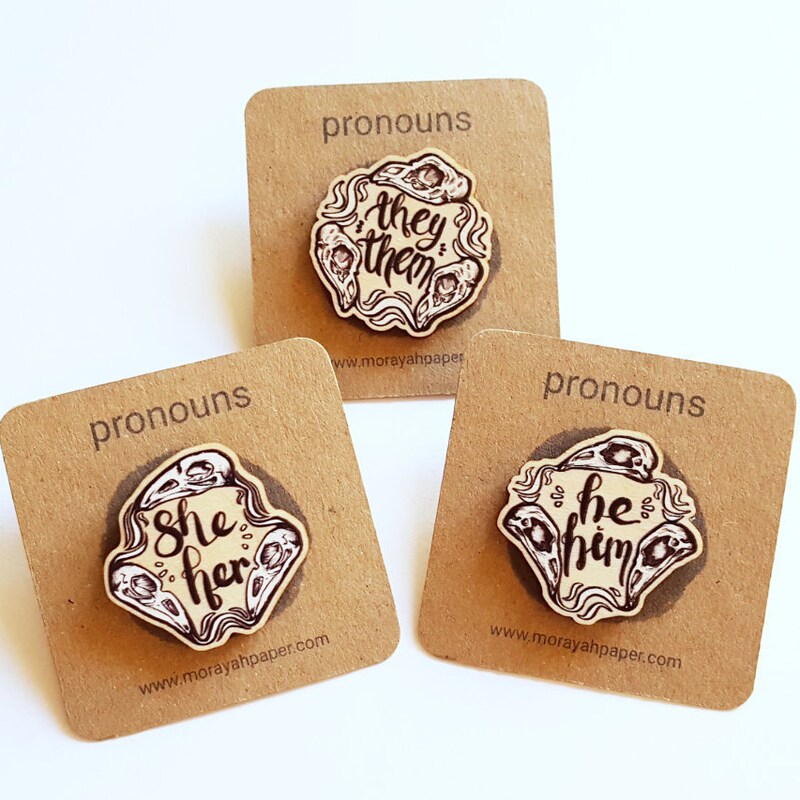 Pronoun Pin - Etsy