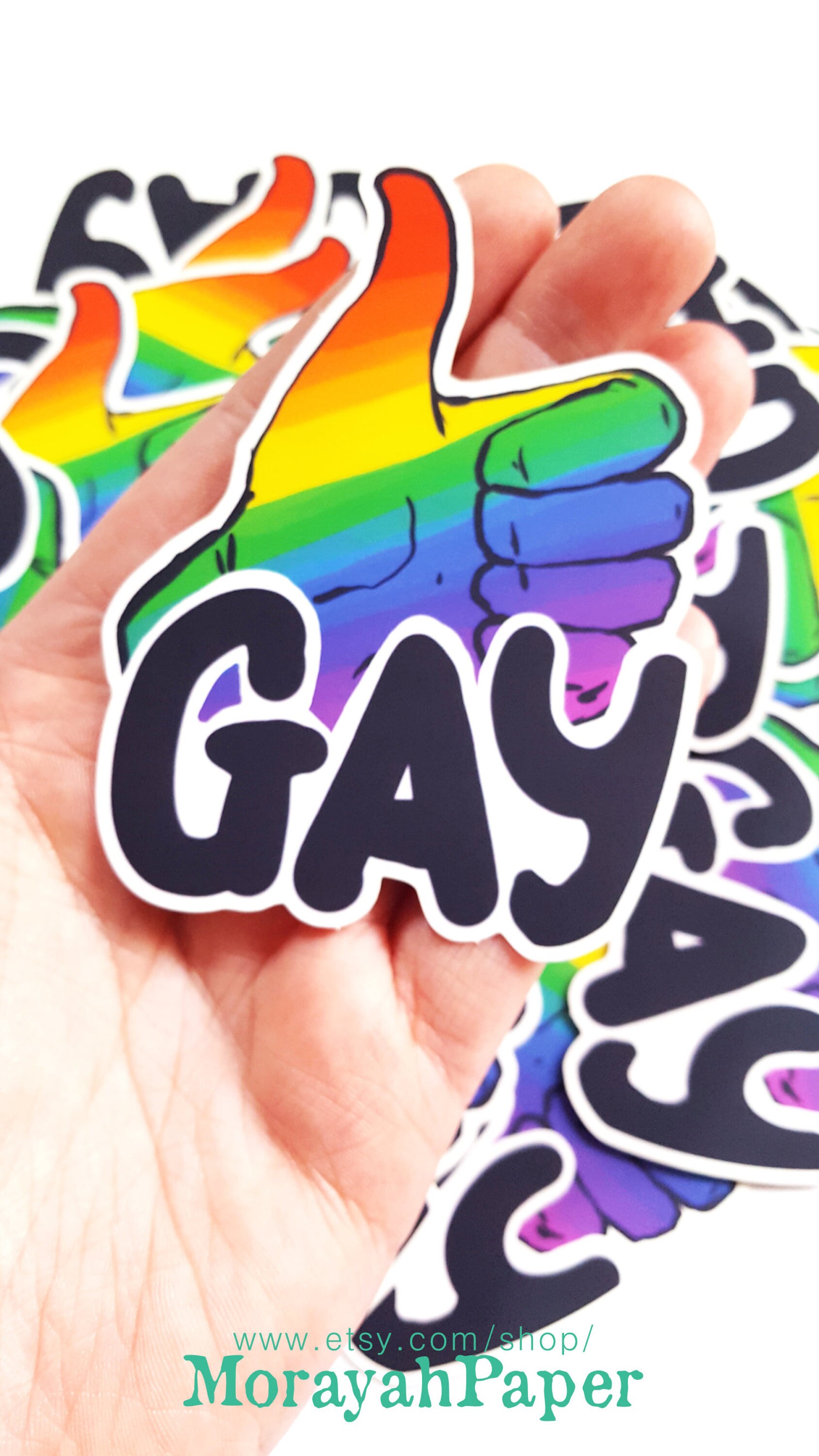 Gay Rainbow Sticker LGBT Sticker Rainbow Pride Gay Pride | Etsy