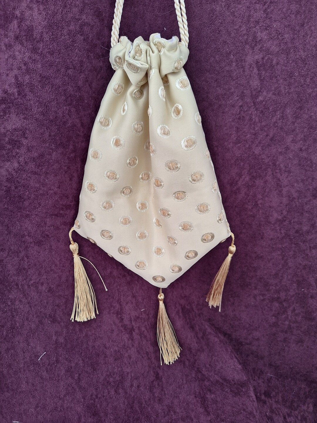 Beige Gold Dot Reticule - Etsy