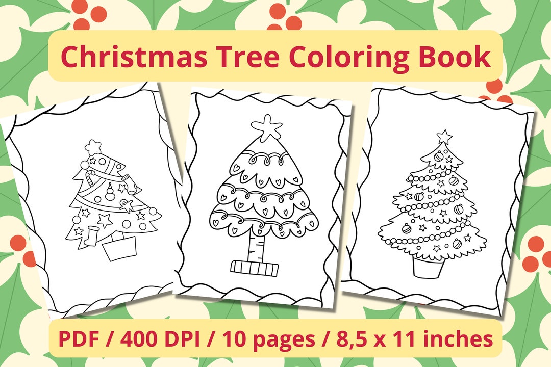Coloriages de Noël: Livre de coloriage de Noël Arbres de - Etsy France