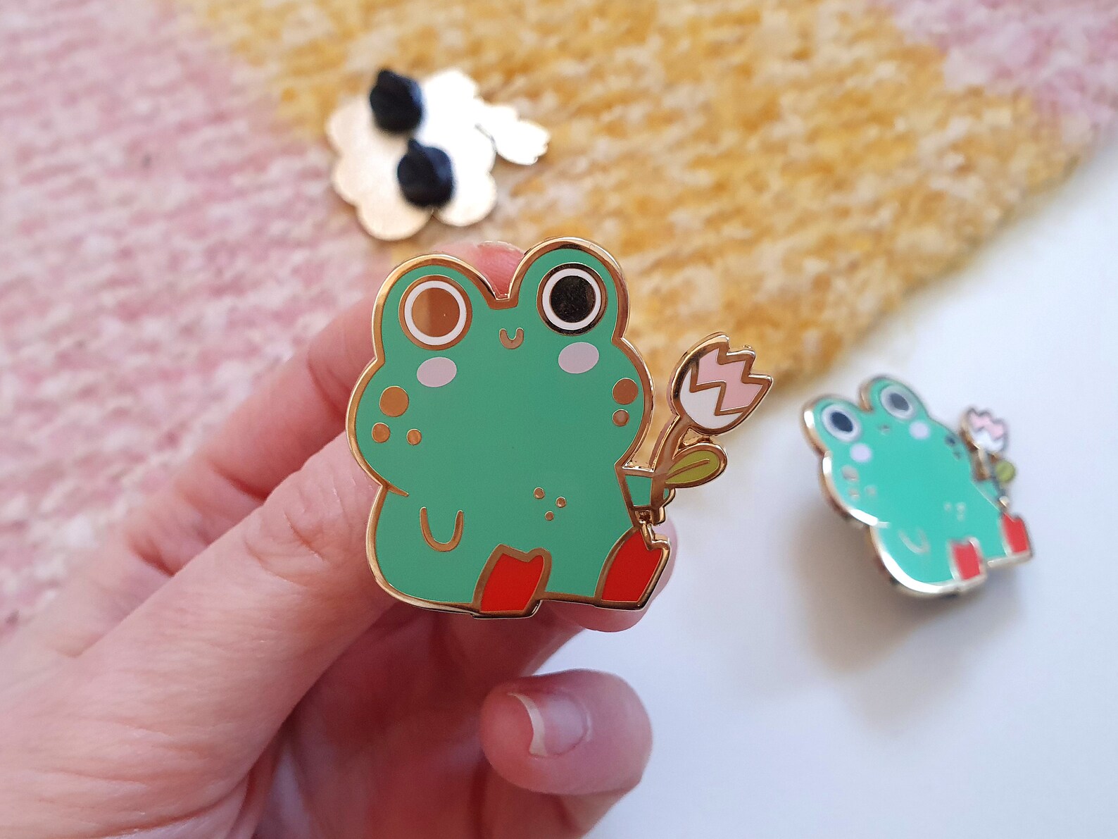 Flower Frog Enamel Pin, Enamel Pin, Frog Pin, Animal Pin, Teacup Pin ...
