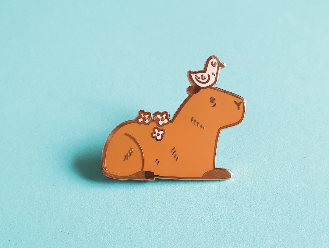 Capybara & Duck Enamel Pin, Enamel Pin, Duck Pin, Animal Pin, Capybara ...