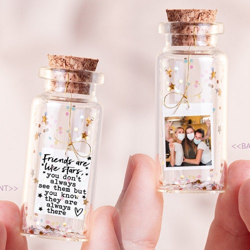 Best Friend Photo Gift. Personalised Message in a Bottle. - Etsy