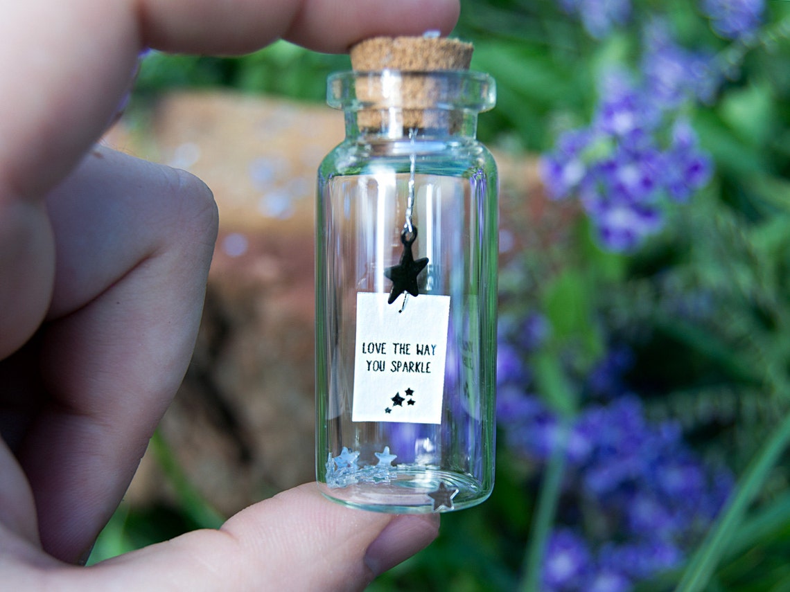 Love the Way You Sparkle. Tiny Message in a Bottle. - Etsy