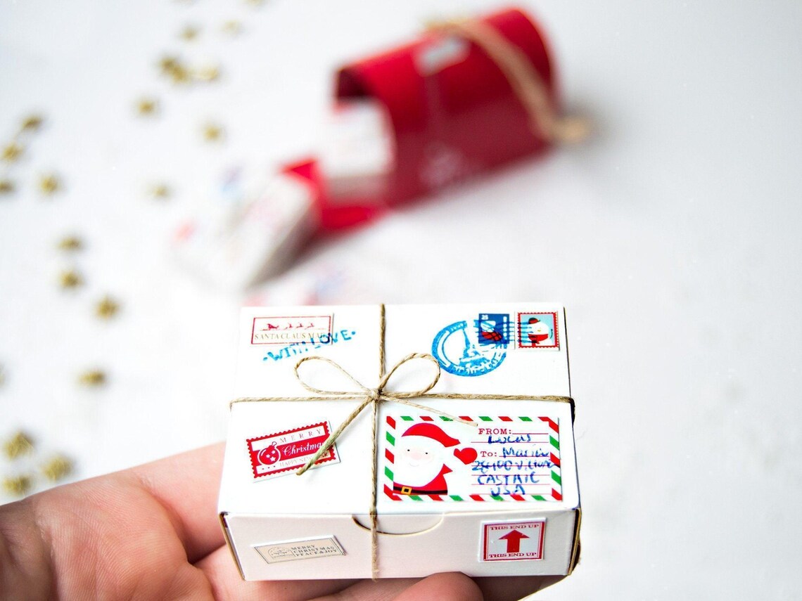 White Christmas Gift Box for Message in a Bottle Personalized Gift Tiny ...