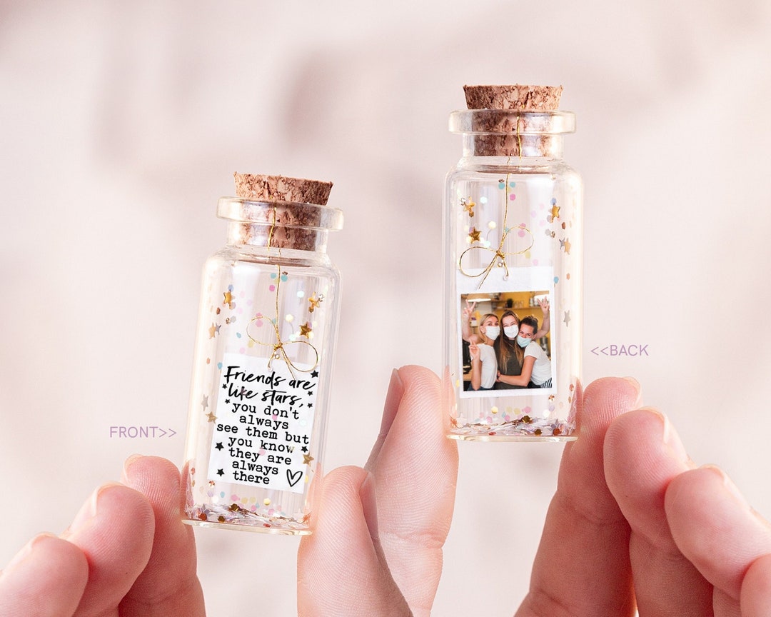 BEST FRIENDS Photo Gift. Friends Are Like Stars Message in a Bottle ...