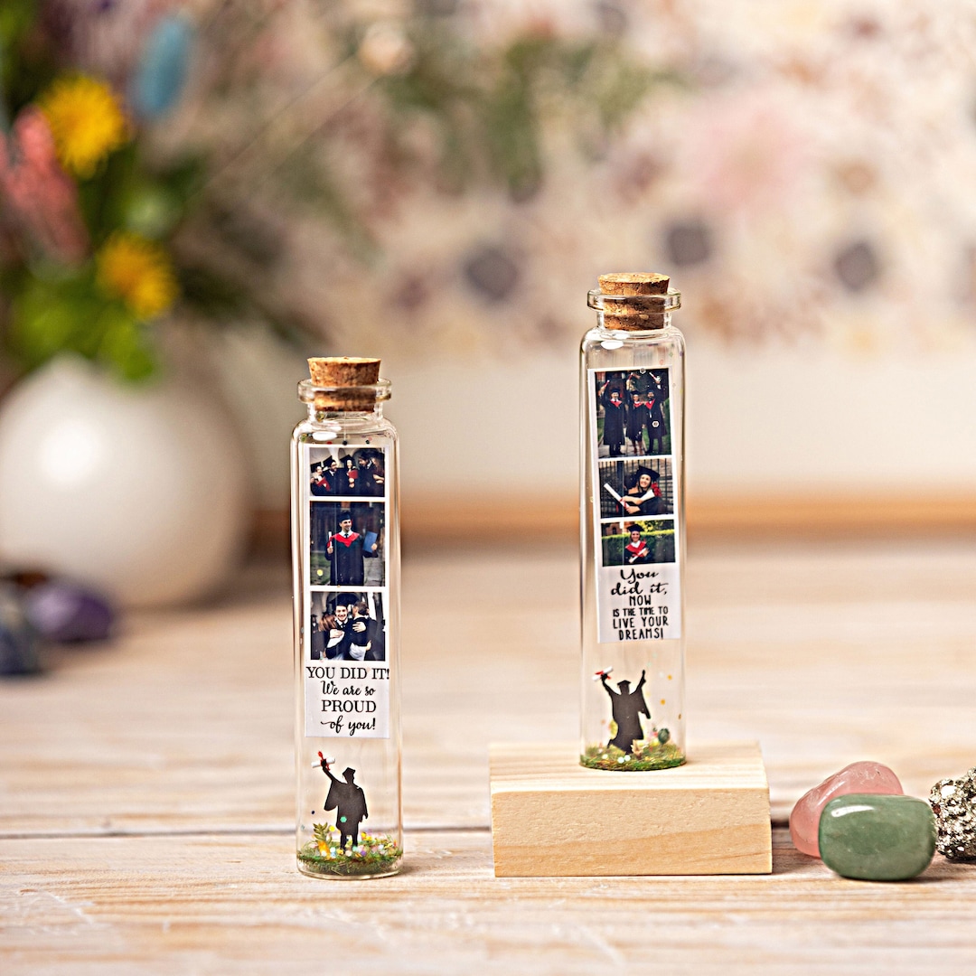 Graduation Gift With Photo, Graduation Miniature Interior Decor Bottle ...