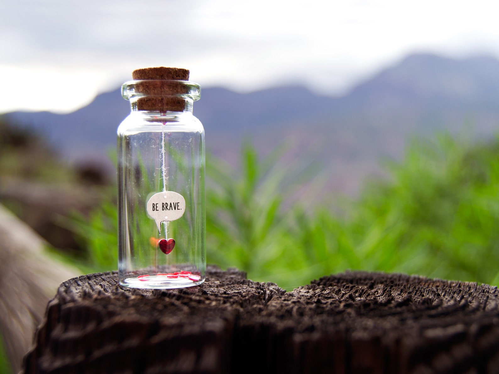 Be Brave Comic. Heart. Tiny Message in a Bottle. Miniatures. - Etsy