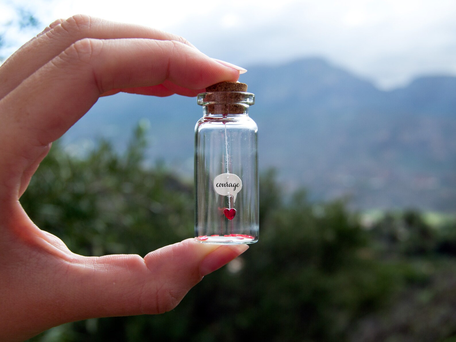 Courage Comic. Heart. Tiny Message in a Bottle. Miniatures. - Etsy