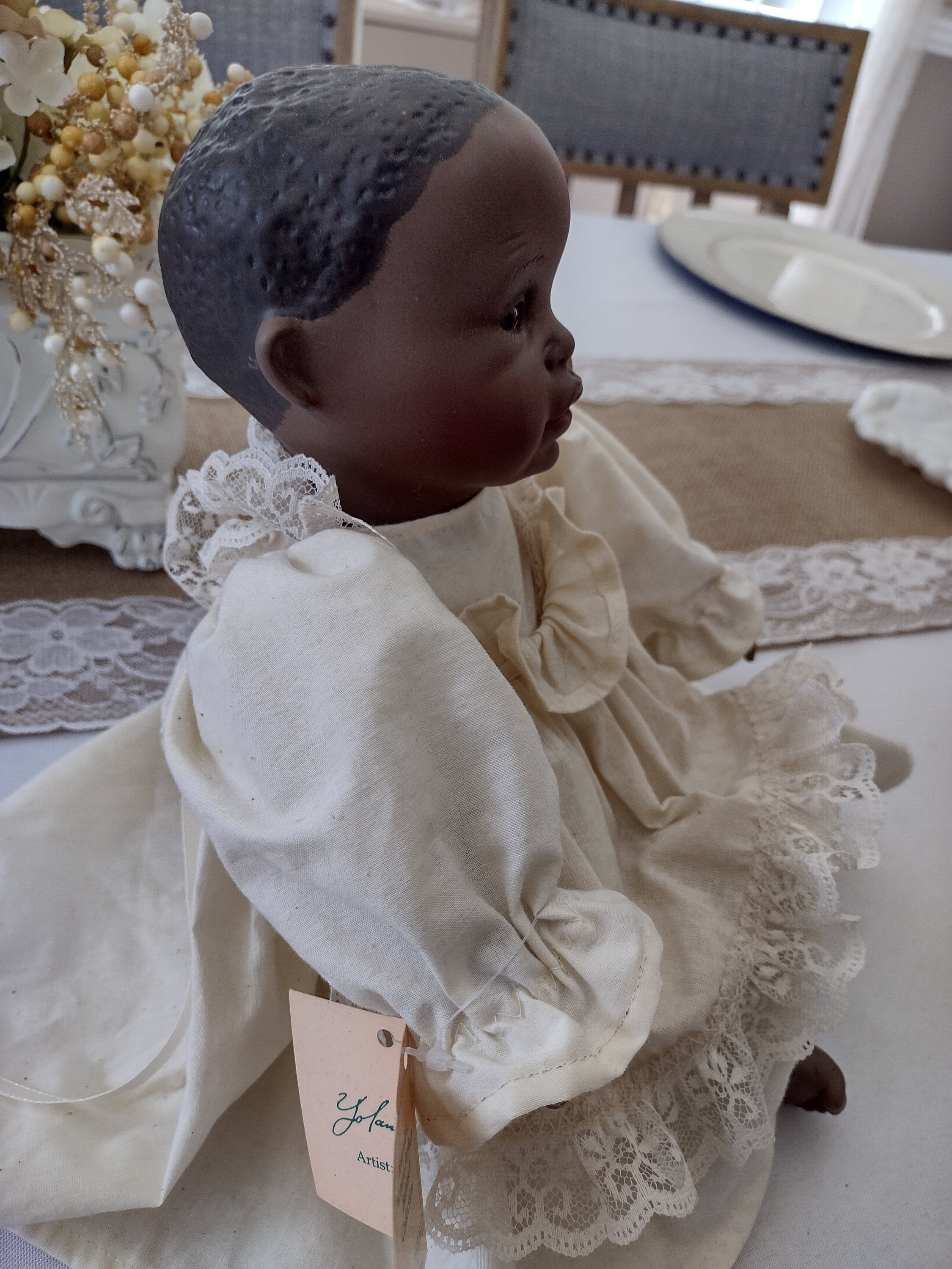 1991 Knowles Yolanda Bello Porcelain Doll Danielle Vintage African ...