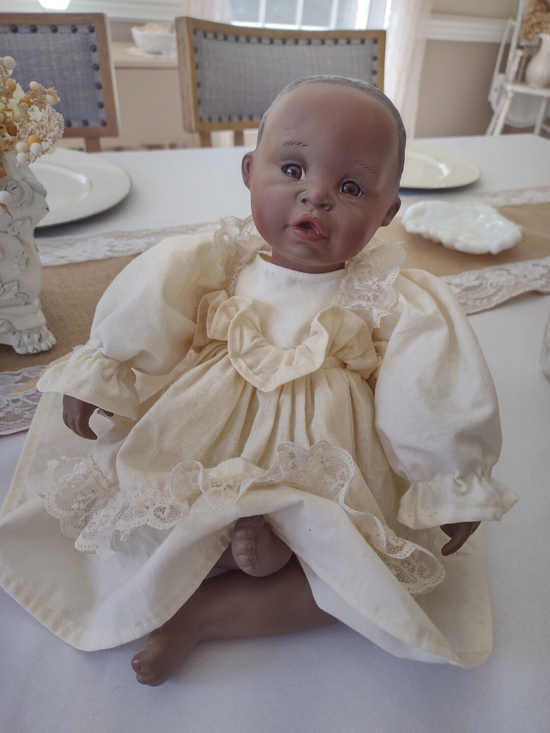 1991 Knowles Yolanda Bello Porcelain Doll Danielle Vintage African ...