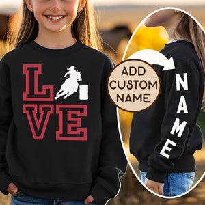 Girl's Custom Barrel Racing Hoodie, Love Barrel Racing, Cowgirl, Rodeo ...