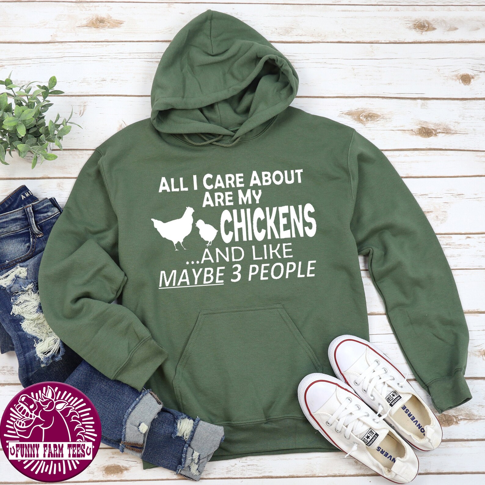 Funny Chicken Hoodie All I Care About Are My Chickens And | Etsy