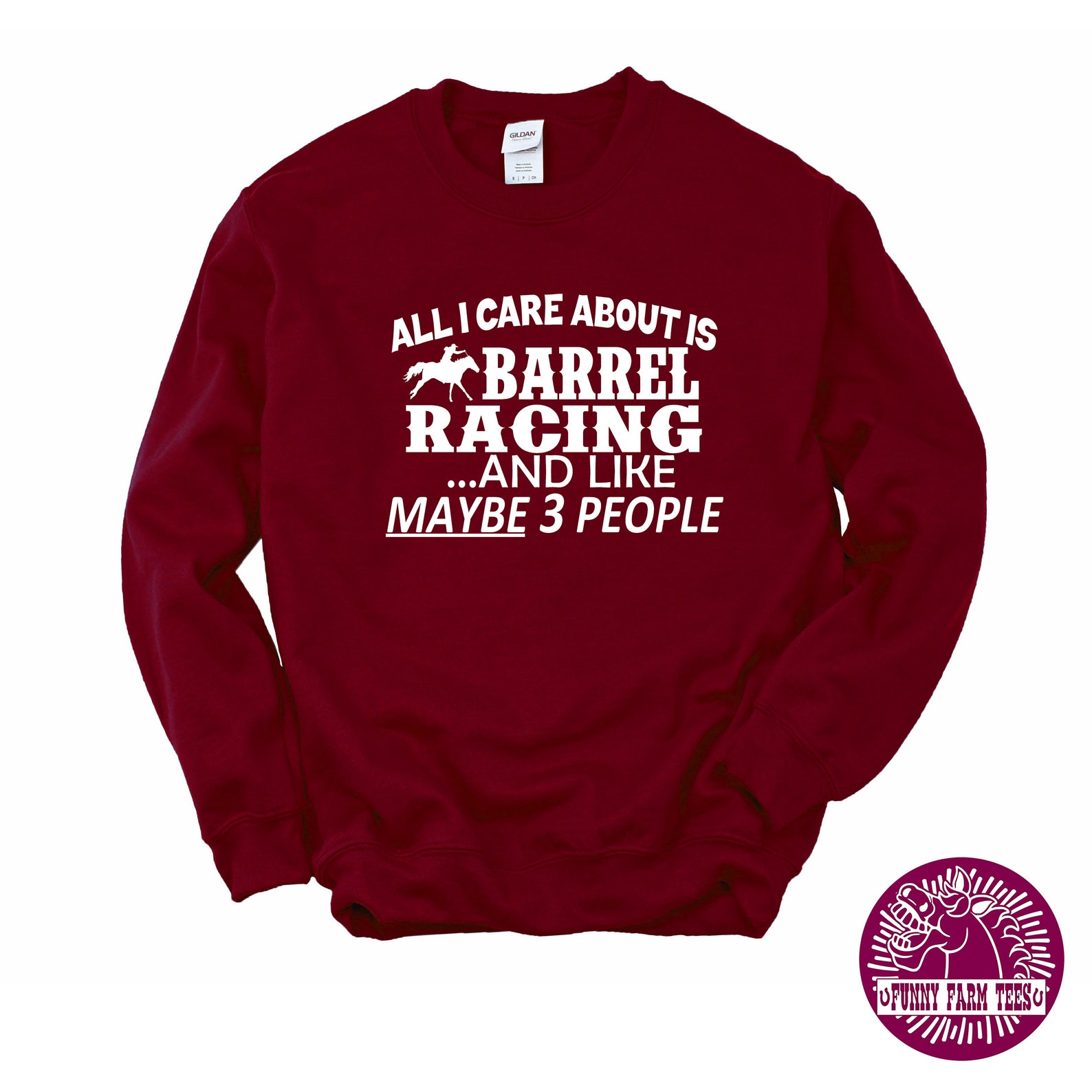 Barrel Racer Shirt, All I Care About is Barrel Racing and 3 People ...