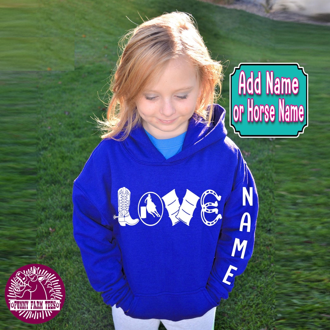 Girl's Barrel Racing Hoodie, Love Barrel Racing, Barrel Racer Hoodie ...