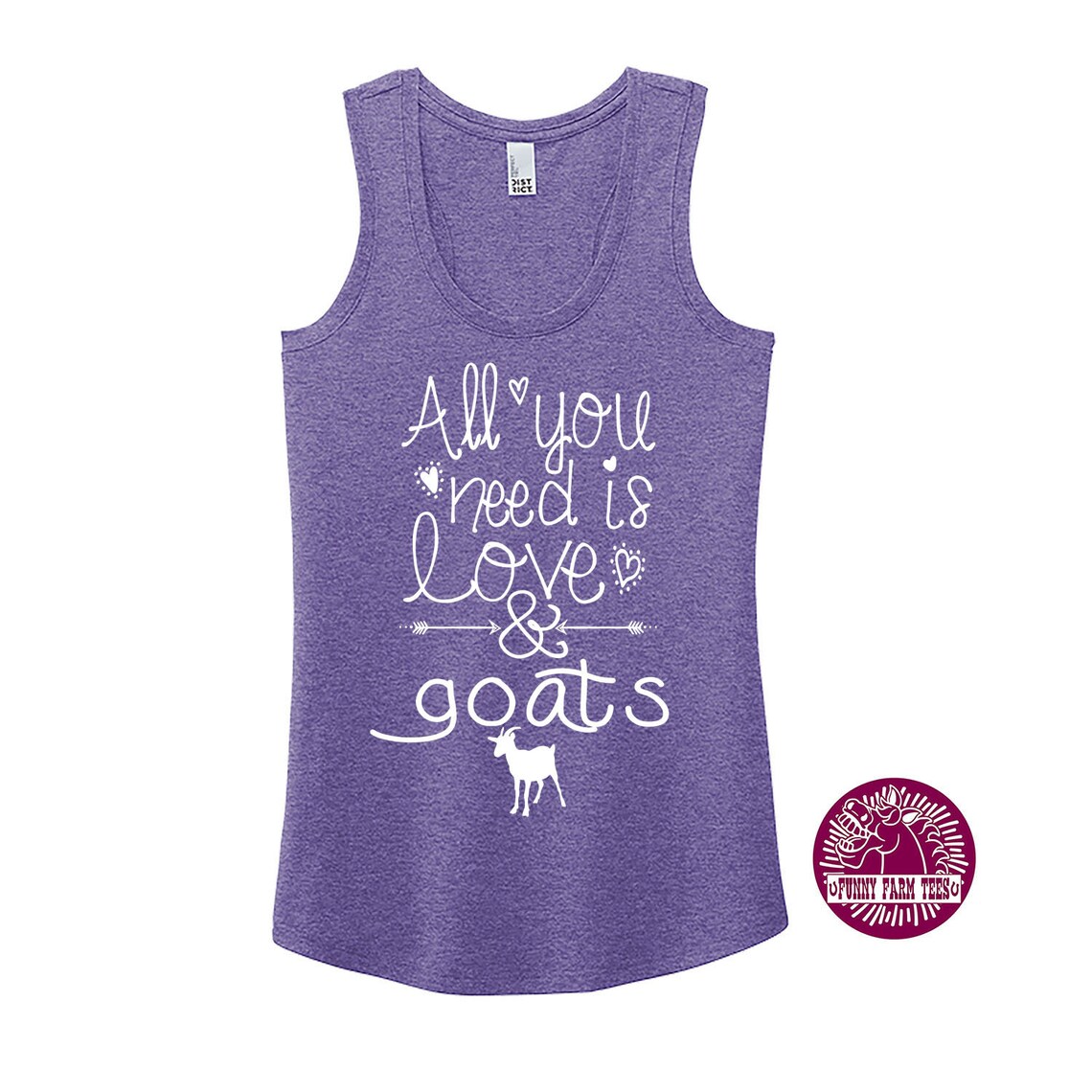Cute Goat Tank Top All You Need Is Love And Goats Tank Top | Etsy