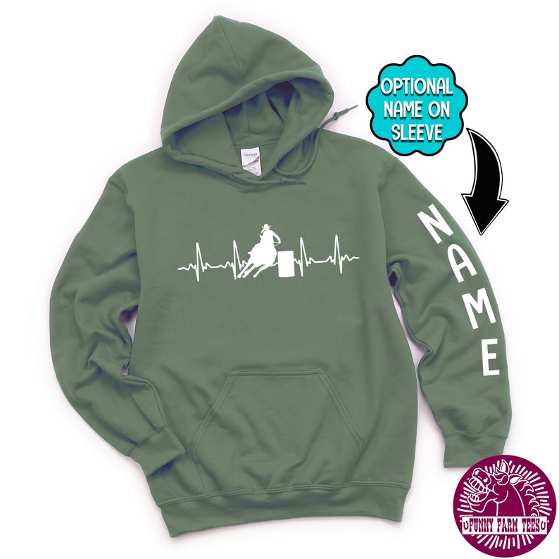 Barrel Racing Hoodie Western Horse Heartbeat Hoodie Barrel - Etsy