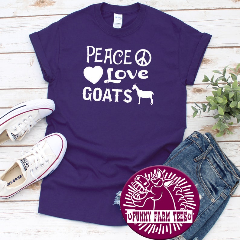 Peace Love Goats Goat T-shirt Goat Shirt Goat Hoodie | Etsy