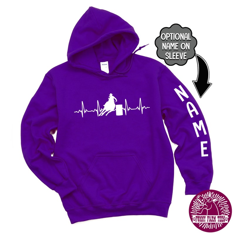 Barrel Racing Hoodie Western Horse Heartbeat Hoodie Barrel - Etsy