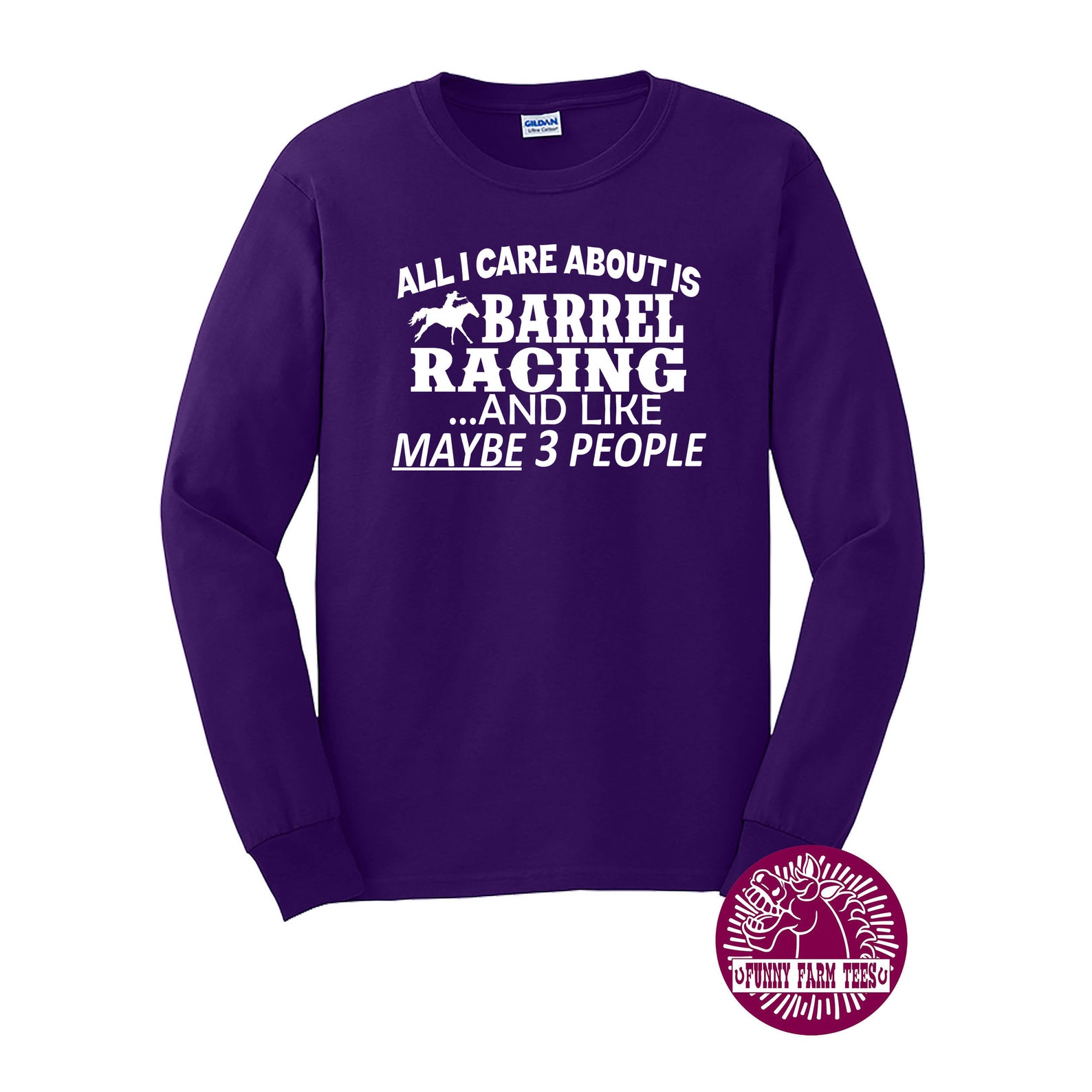 Barrel Racer Shirt, All I Care About is Barrel Racing and 3 People ...