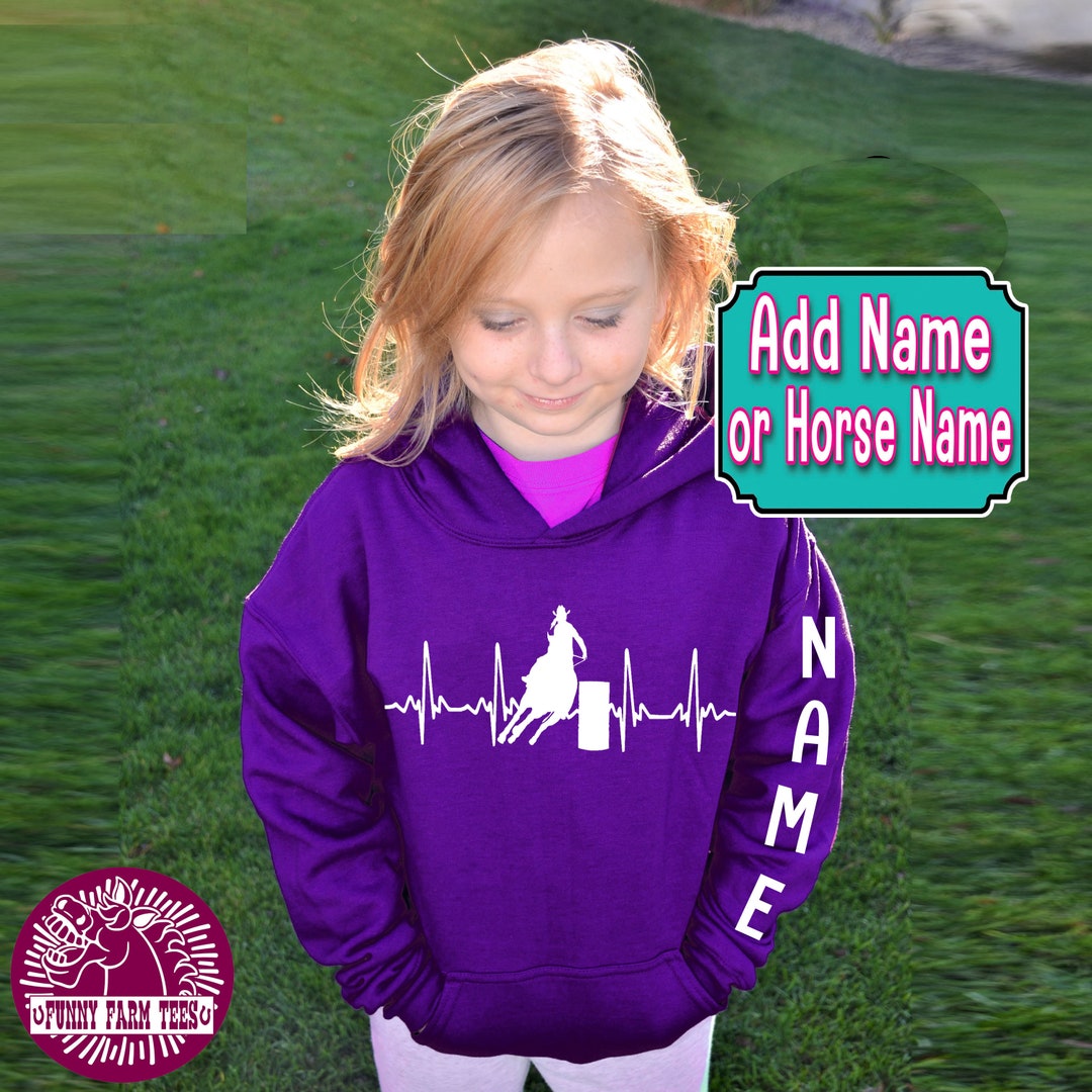 Girl's Barrel Racing Hoodie, YOUTH Barrel Racing Hoodie, EKG Barrel ...