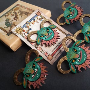 Devil Brooch Hand Painted Pin Laser Cut Wooden Handmade Demon - Etsy