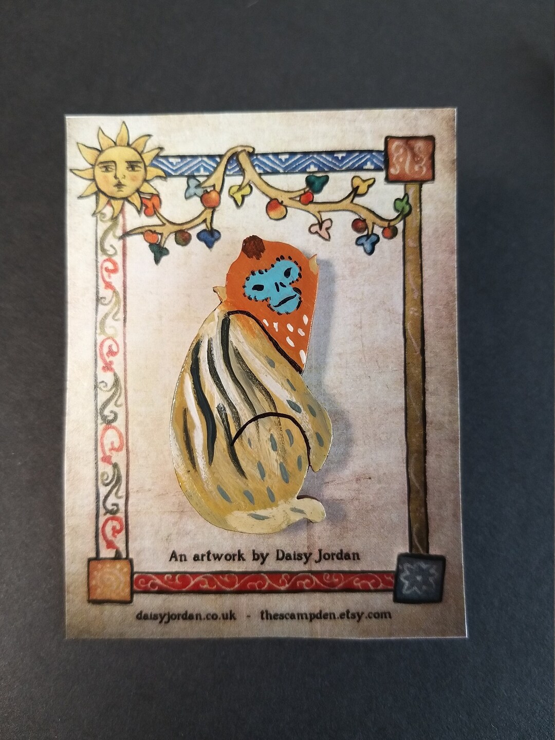 Hand Painted Golden Snub Nosed Monkey Brooch Pin Handmade Original ...