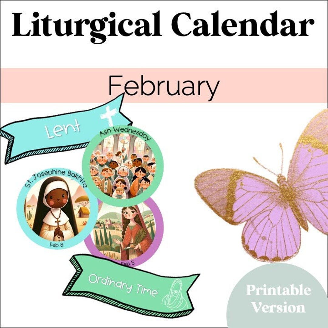 February Catholic Liturgical Calendar Printables - Etsy