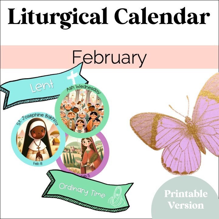 February Catholic Liturgical Calendar Printables - Etsy