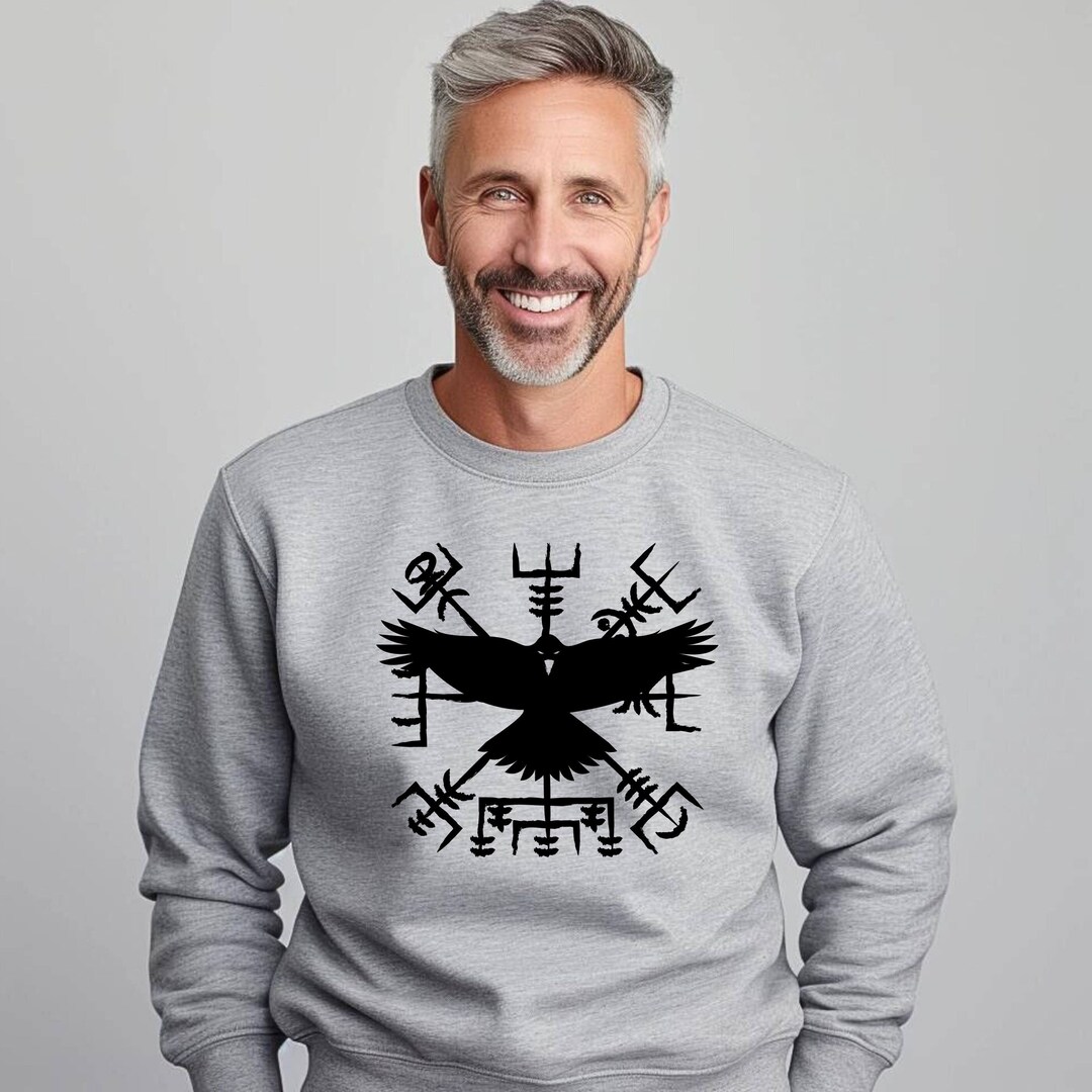 Viking Compass Sweatshirt, Norse Goth Sweatshirt, Wayfinder Sweatshirt ...