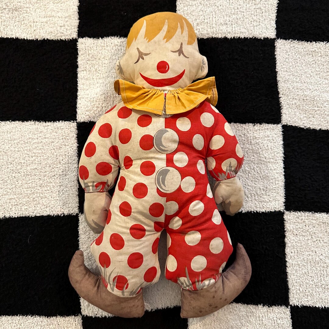 Vintage Flat Clown Plush - Etsy