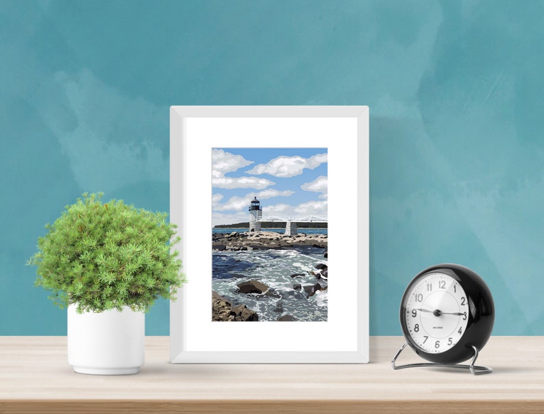 Marshall Point Light - Maine - Lighthouse Art - Graphic Art Print - Etsy