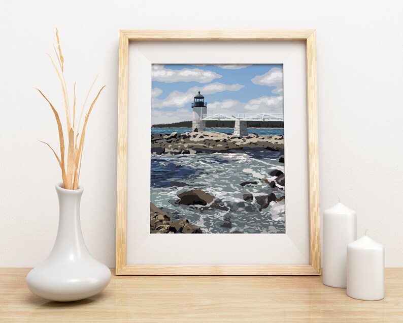 Marshall Point Light - Maine - Lighthouse Art - Graphic Art Print - Etsy